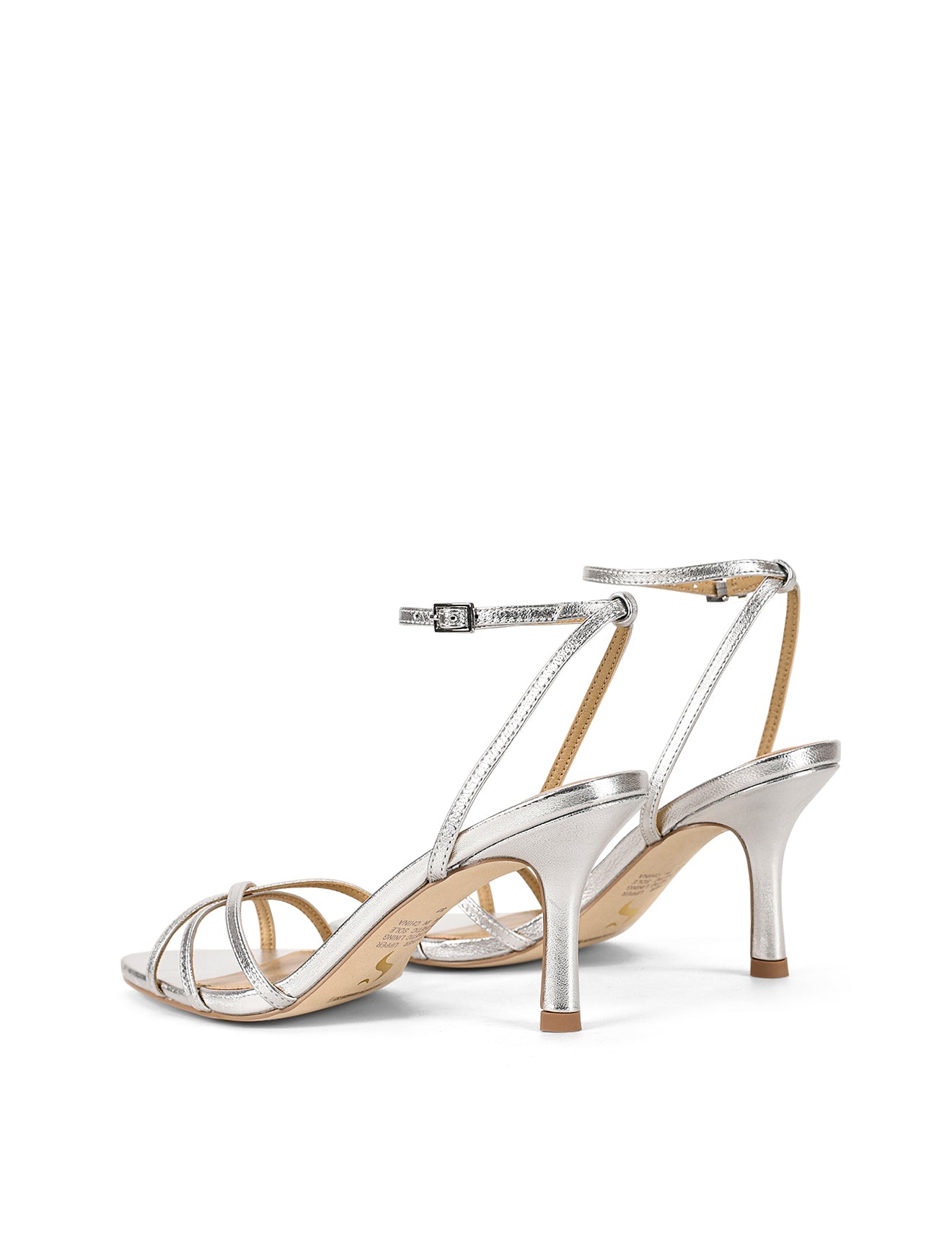 Madison Point Toe Strappy Heel - Silver Leather – Siren Shoes