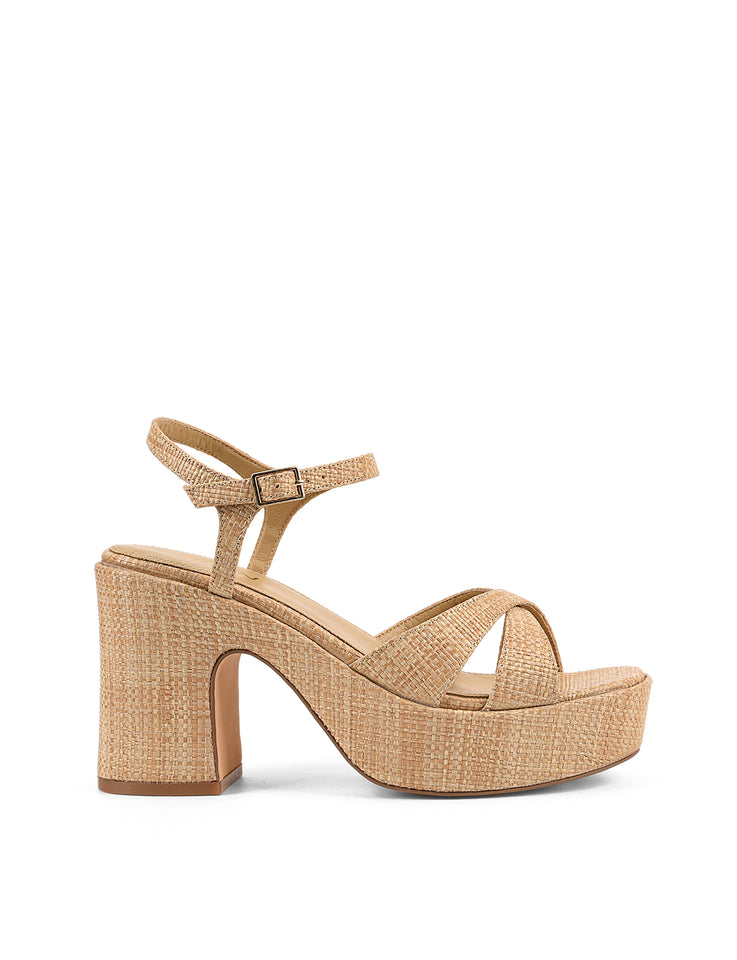 Misty Platforms - Natural Raffia – Siren Shoes