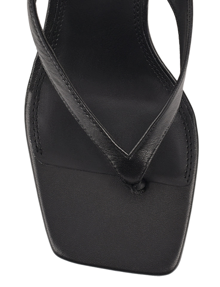 Sardinia Thong Heels - Black Leather – Siren Shoes